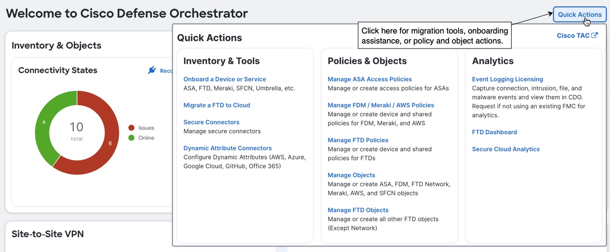 Managing Security and Network Devices with Cisco Defense Orchestrator